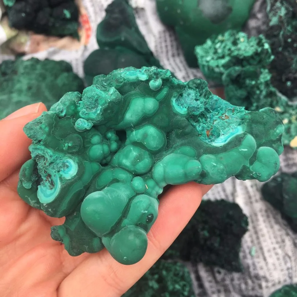 Natürliche Seidige Grün Malachit Rau Stein Quarz Kristall Cluster Erz ...