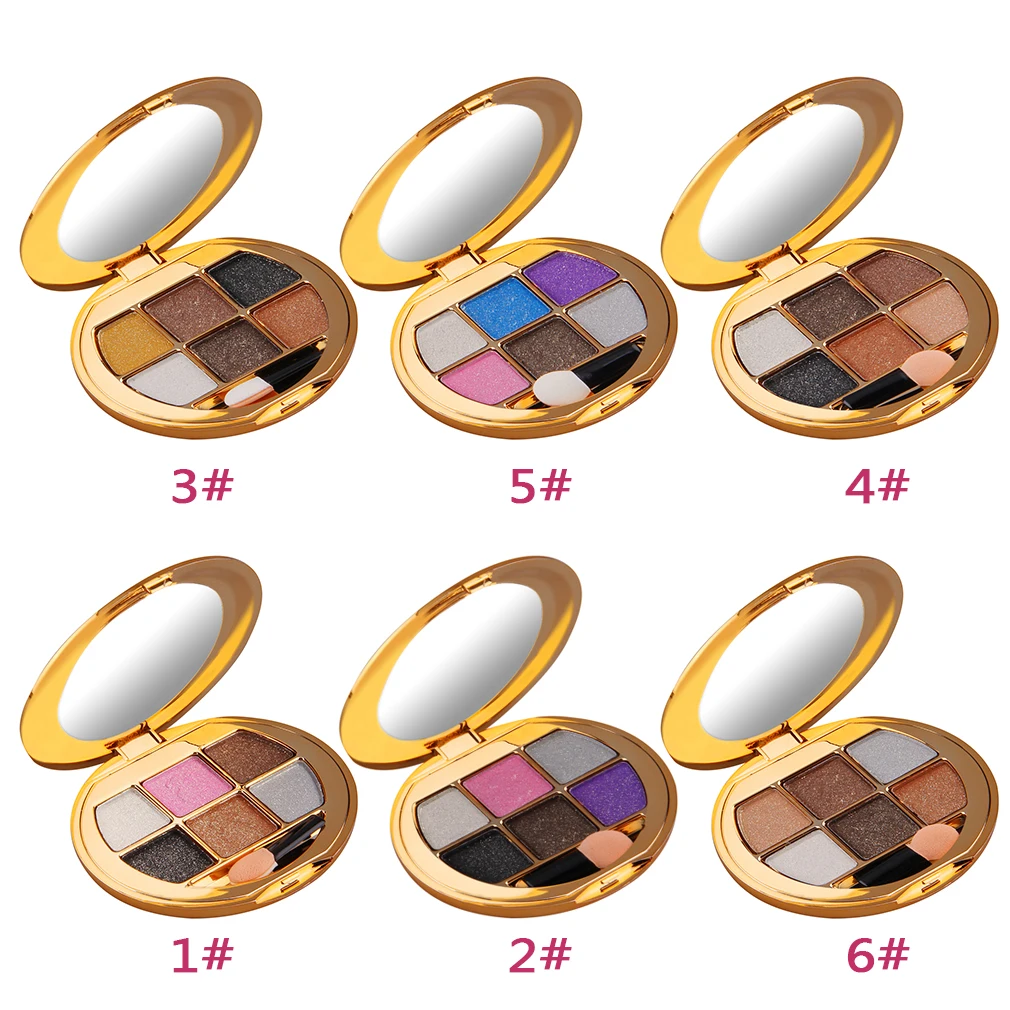 Natural Long lasting Shine 6 color Eye Shadow Palette Make Up Powder ...