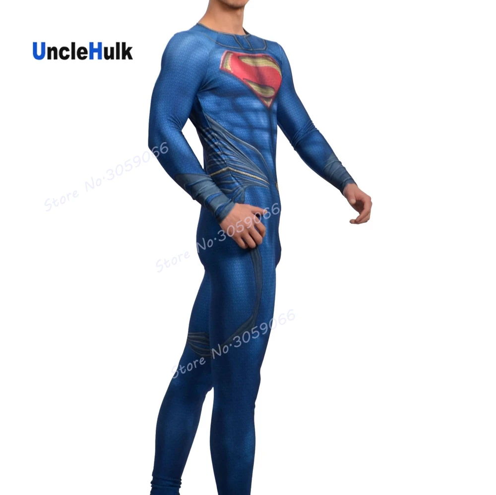 High Quality Man of Steel Superman Costume Printed Spandex Lycra ...