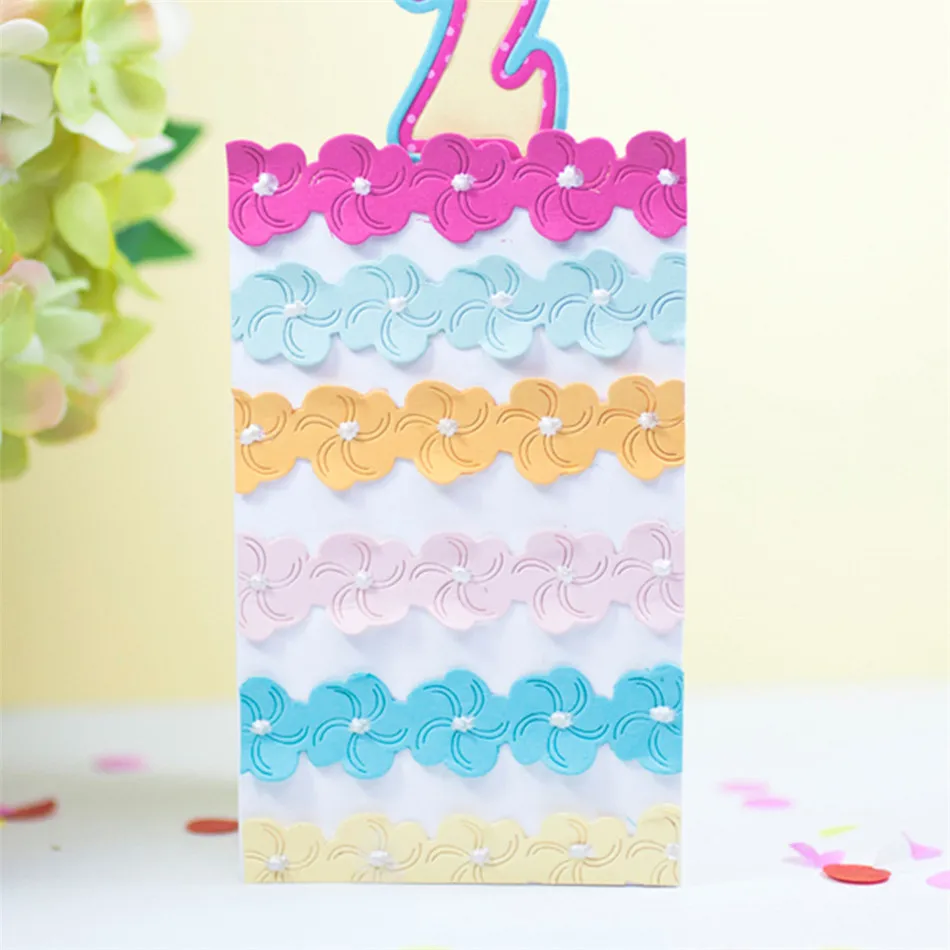 DiyArts Flower Lace Frame Border Decor Birthday Card Metal Cutting Dies ...