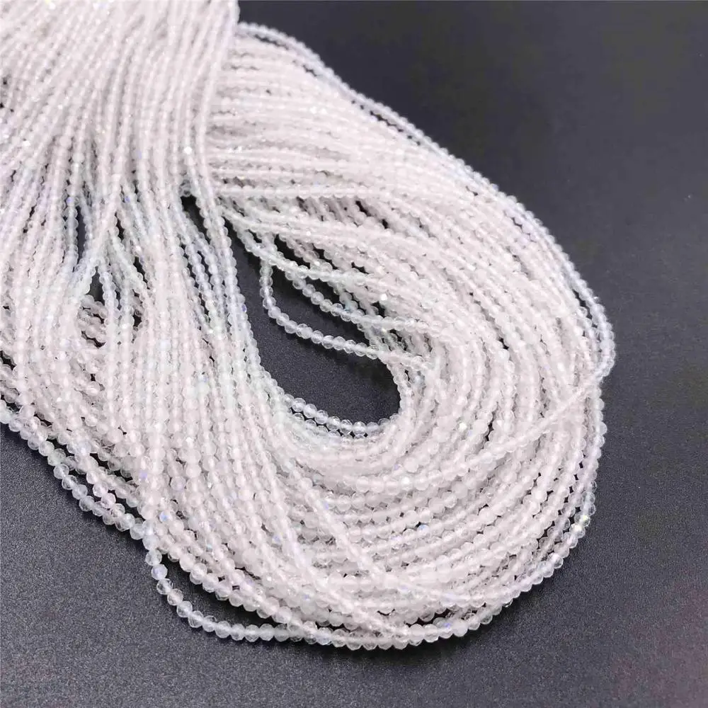 Natural Small stone beads tiny AA blue moonstone quartz crystal beads ...