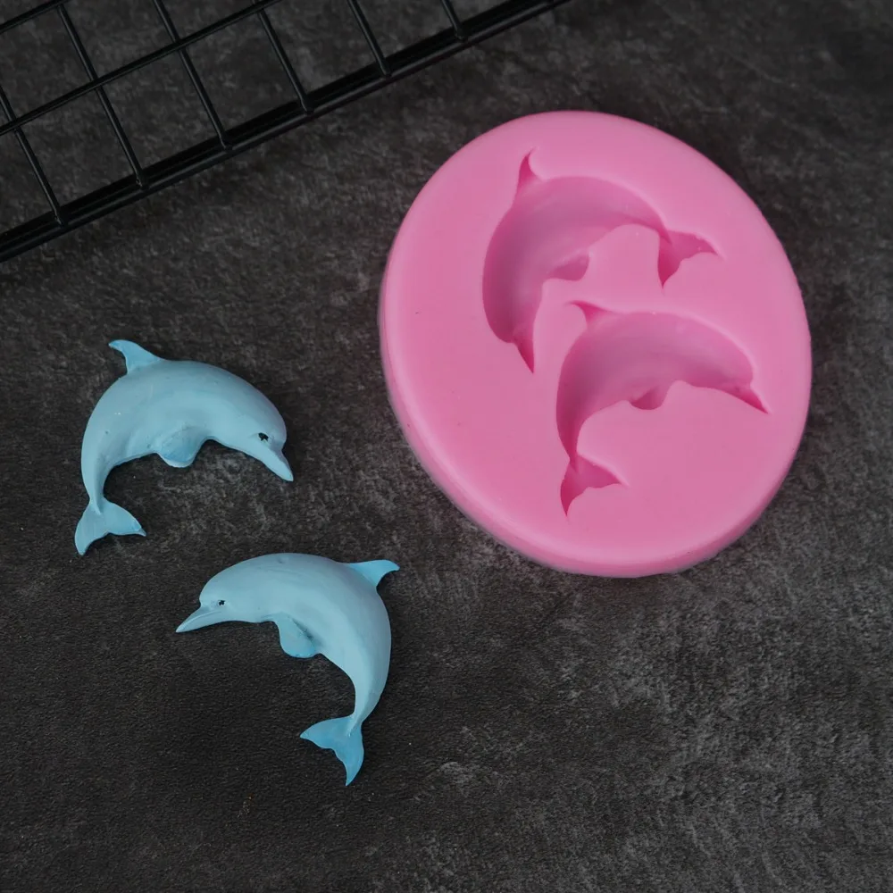Jumping Dolphin Shape Sugarcraft Silicone Mold Fondant DIY Birthday ...