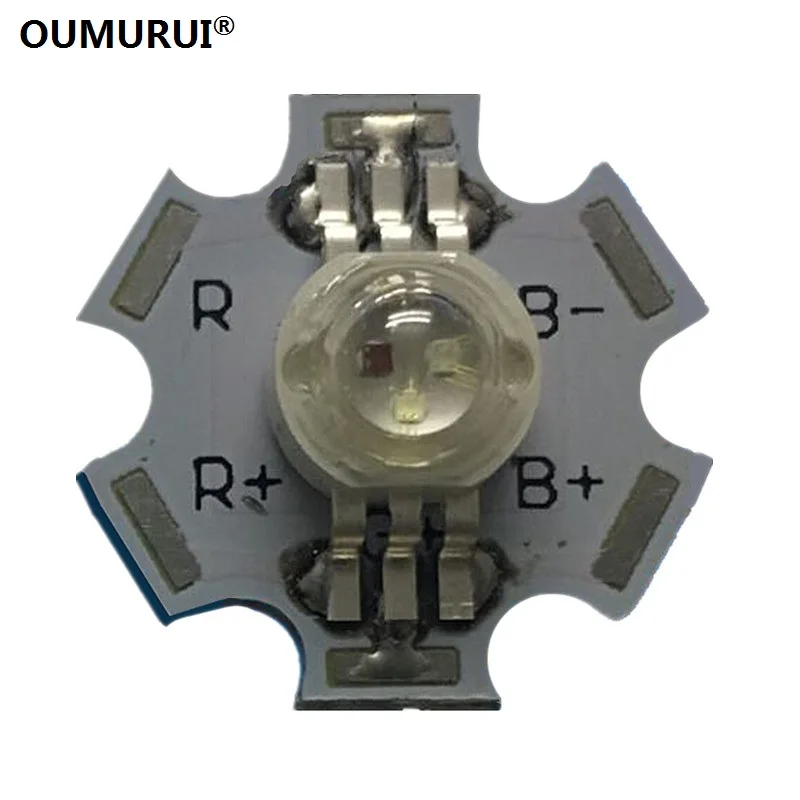 3W LED RGB chip weld heatsink High power LED Lamp bead RGB Six Legs ...