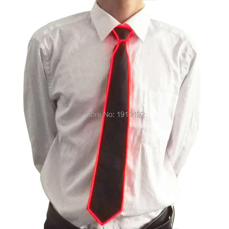 50 Pcs El Wire Tie Light Up Led Neon Light Glowing Tie For Dj,bar,club ...