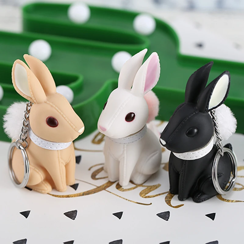 Cute Animal Bunny Key Chain Female Male Personality Key Chain Bag ...