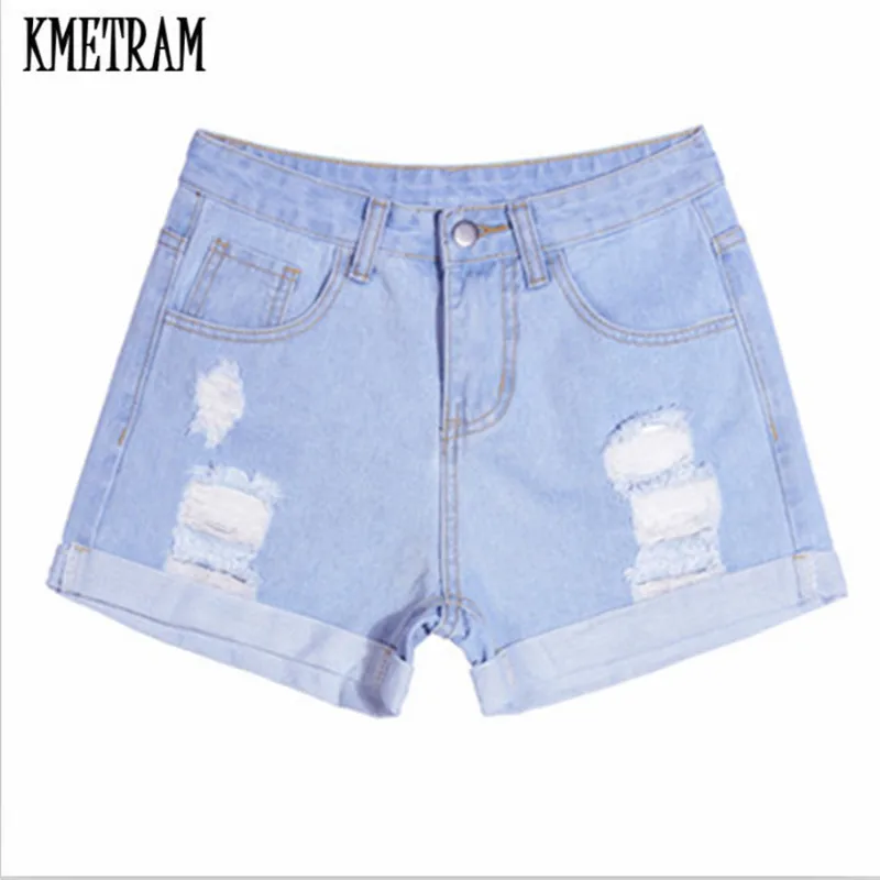 Kmetram New Shorts For Womens Jeans 2019 Summer Fashion Hole Casual 6623