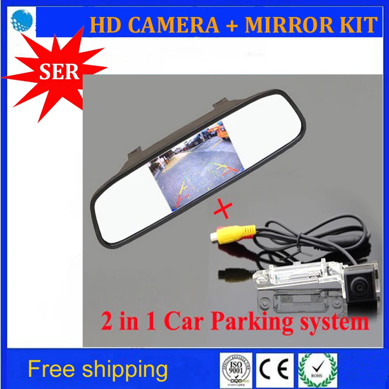 Freeship Hd 4 3 Inch Tft Lcd Car Mirror Rear View Camera Kit Reversing