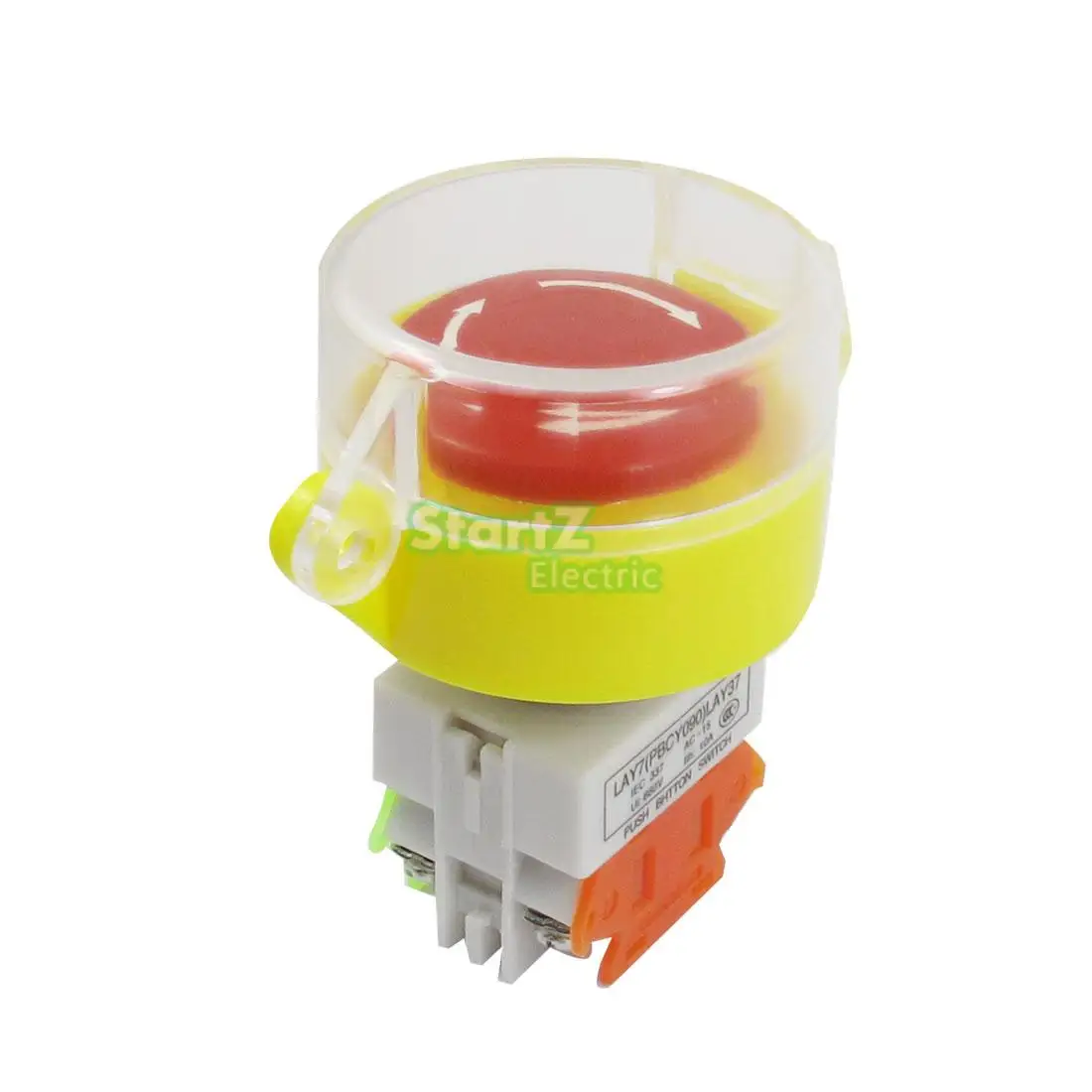 Self Locking Contact Clear Cover Red Emergency Stop Push Button Switch ...