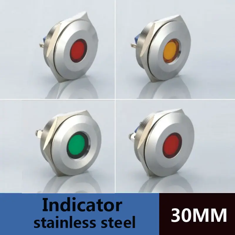 5pcs Packing 30mm Diameter Metal Indicator Switch Indicator Lighting ...