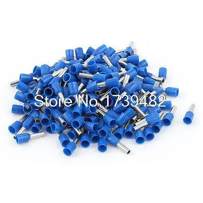 200Pcs E2508 Blue Crimp Connector Insulated Pin Terminal for 14 AWG ...