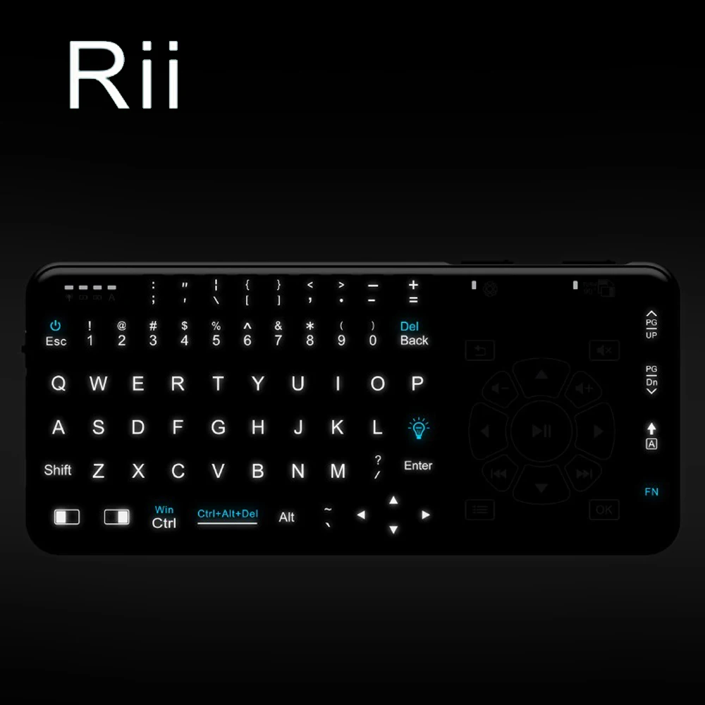 Rii i4 Backlit Touchpad Mini Keyboard with 2.4G Wireless Handheld ...
