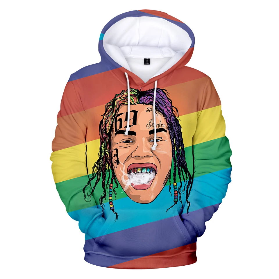 Rapero 6ix9ine gran venta 3D sudaderas con capucha Sweartshirt hombres ...