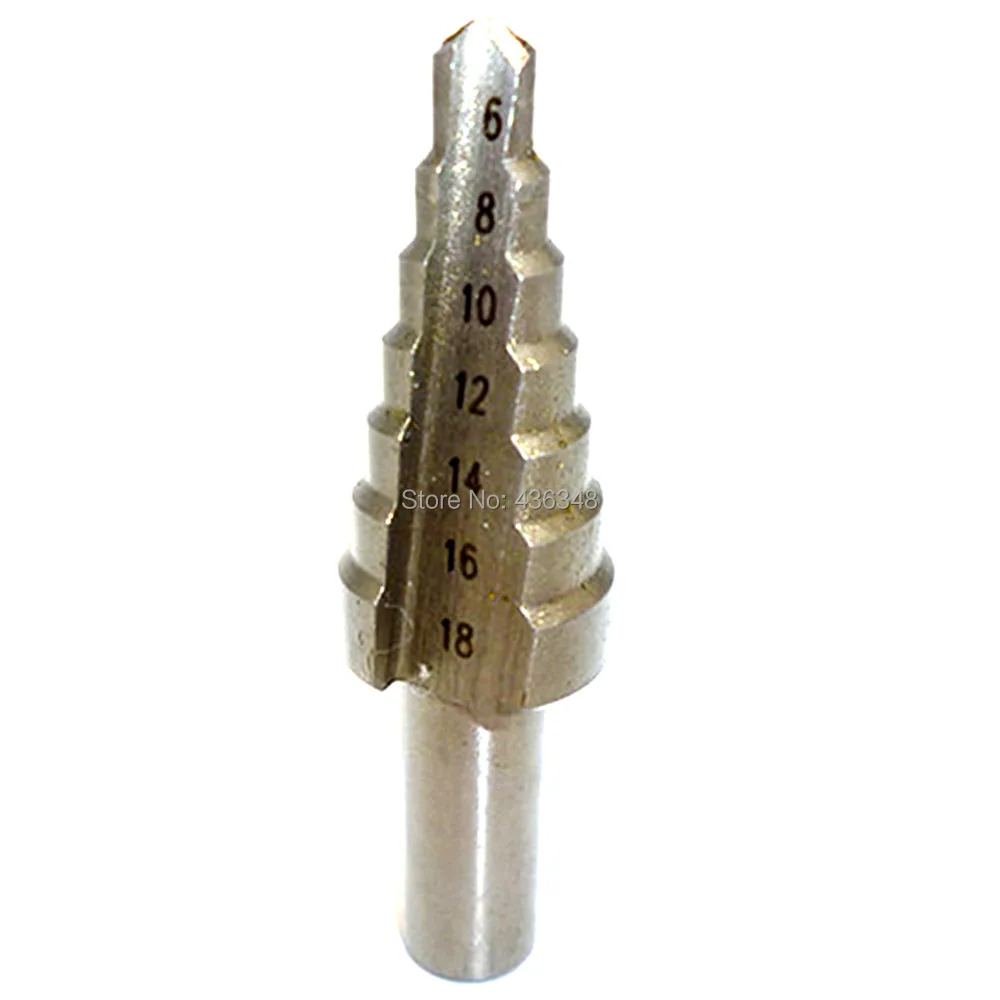 6 18mm Metric Step Drill Bit 7 Steps (6,8,10,12,14,16,18mm) Stepped ...