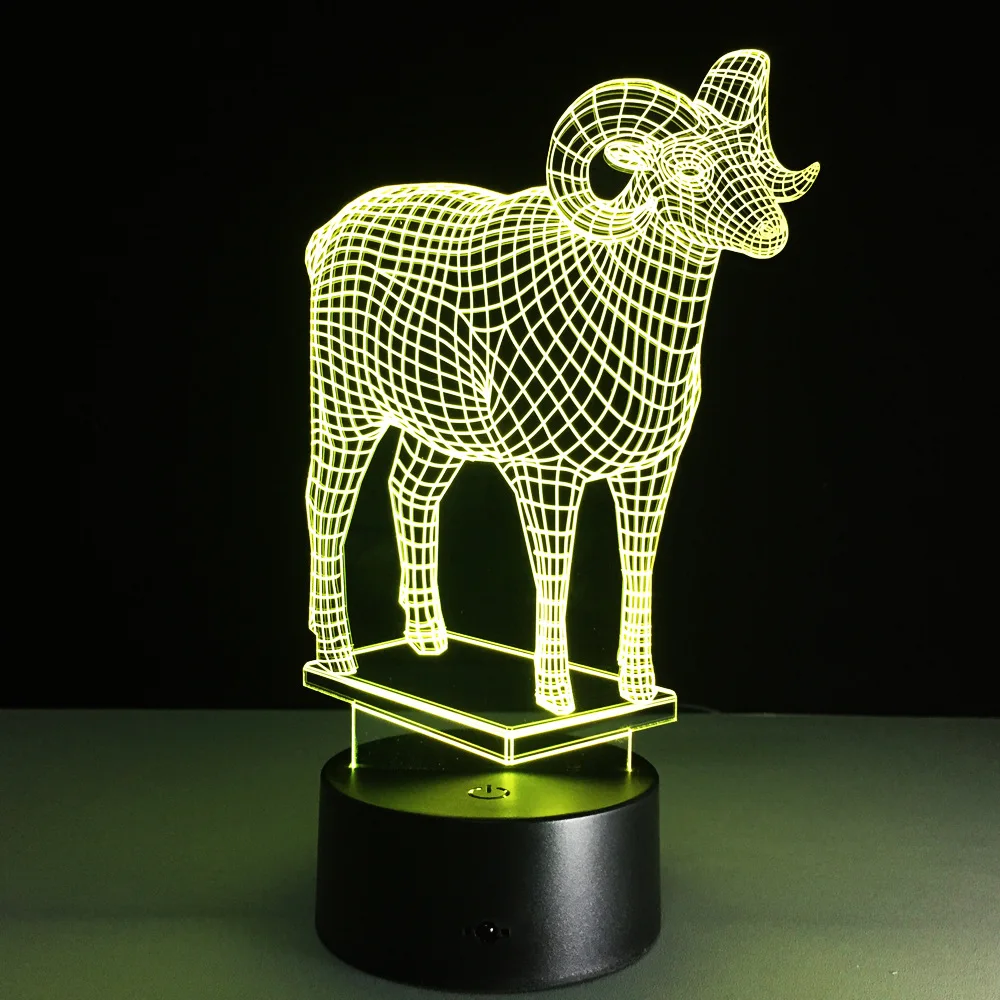 Sheep Table Lamp 7 Colors Changing Desk Lamp 3d Lamp Novelty Led Night ...