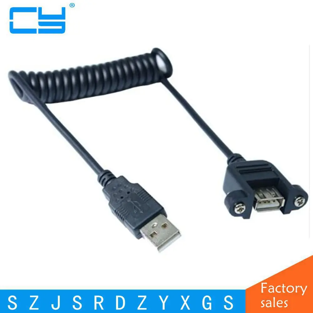 Elbow Spring Coiled Usb 2.0 Male To Female Fixed Data Sync Charger ...