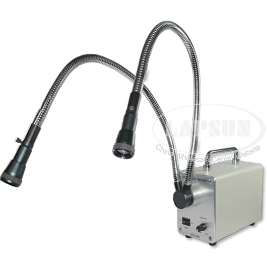 100V-240V 50W Power Dual Gooseneck Cool Cold Microscope Illuminator LED ...