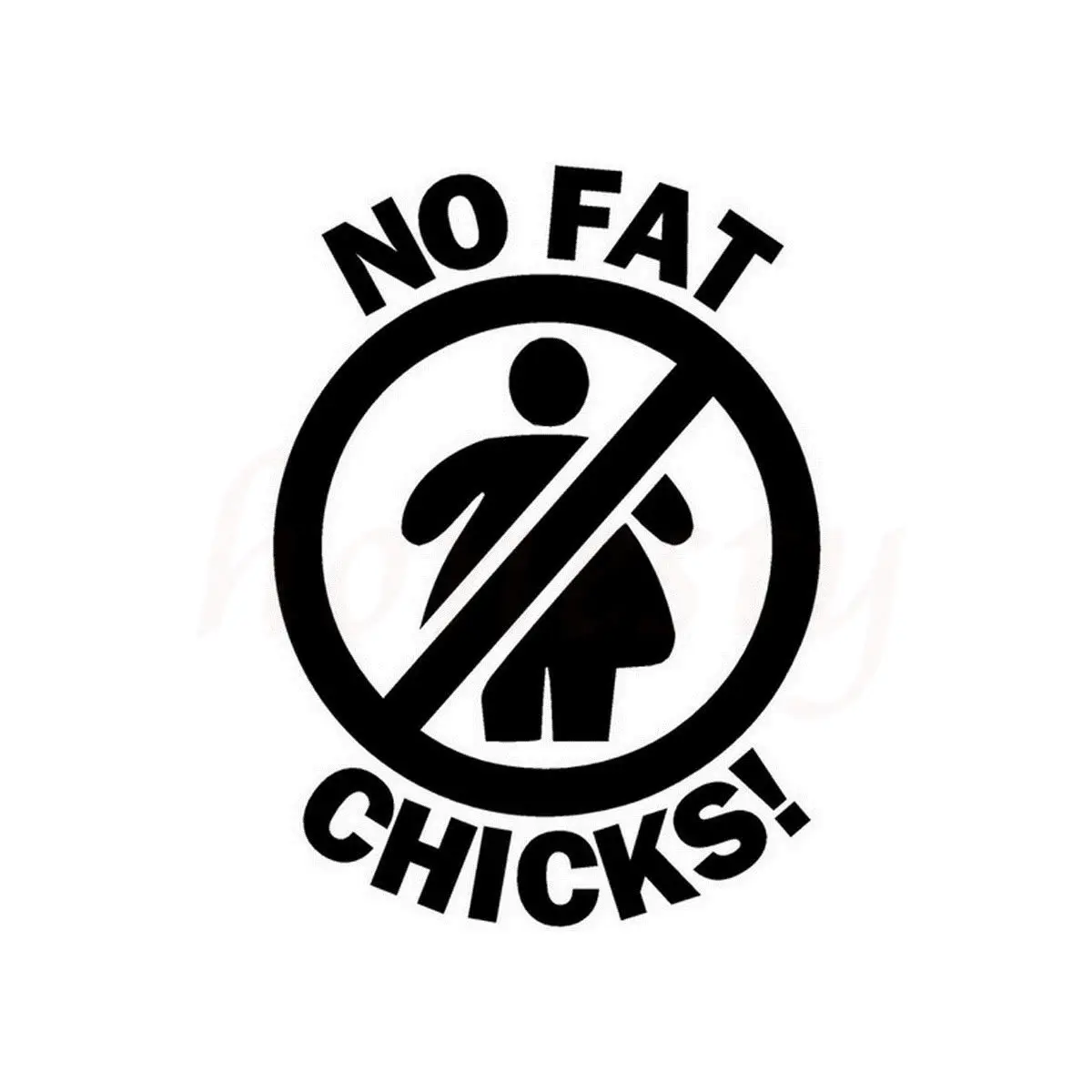 Creative "no Fat Chicks" Funny Girls Joke Prank Wall Home Glass Door ...