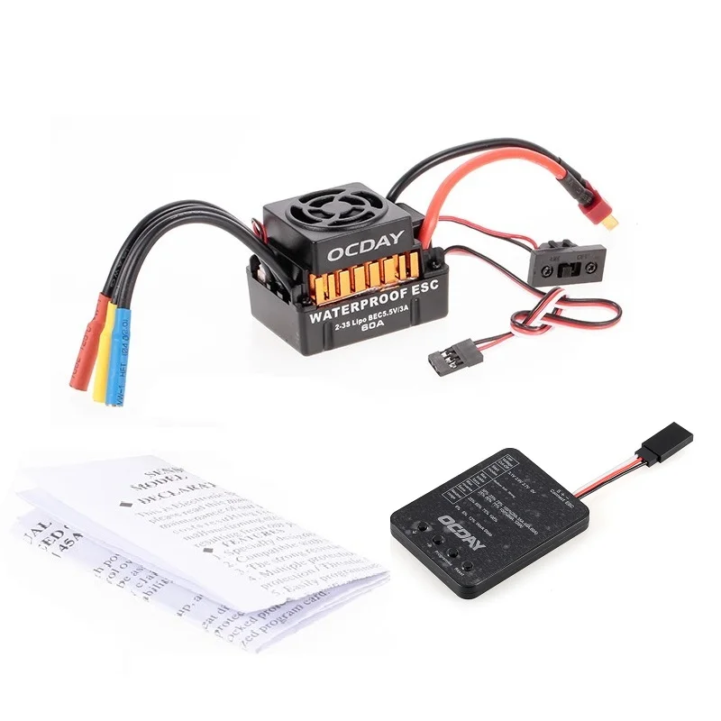 Waterproof 60a Sensorless Brushless Car Electronic Speed Control Esc With Esc Programming Card