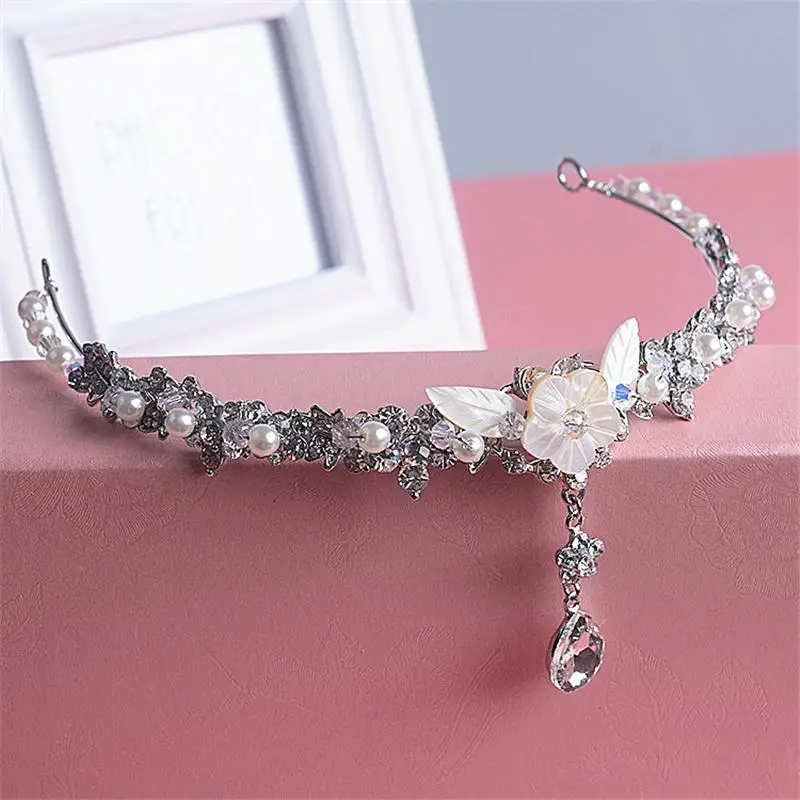 Shell-Flower-Forehead-Tiara-Headband-Pearl-Head-Chain-Hair-Jewelry ...
