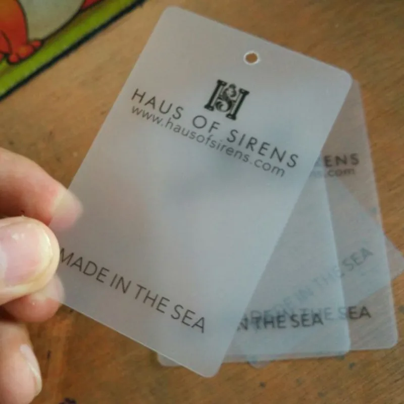 950pcs Custom name card PVC Black swing tags matte Frosted hang tag 5.4 ...