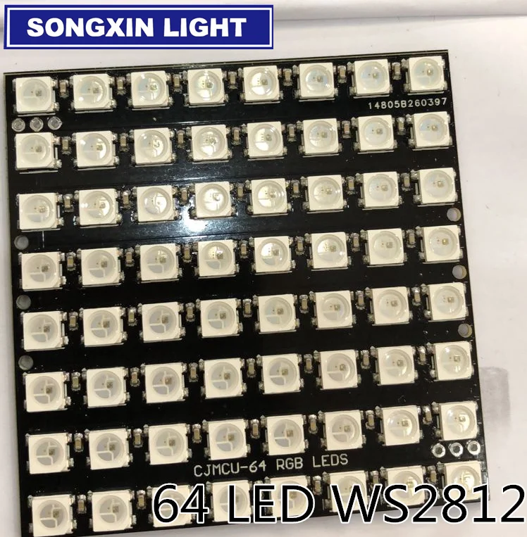 Panel de luz LED para Arduino, matriz WS2812, 5050 RGB, 8x8, a todo ...
