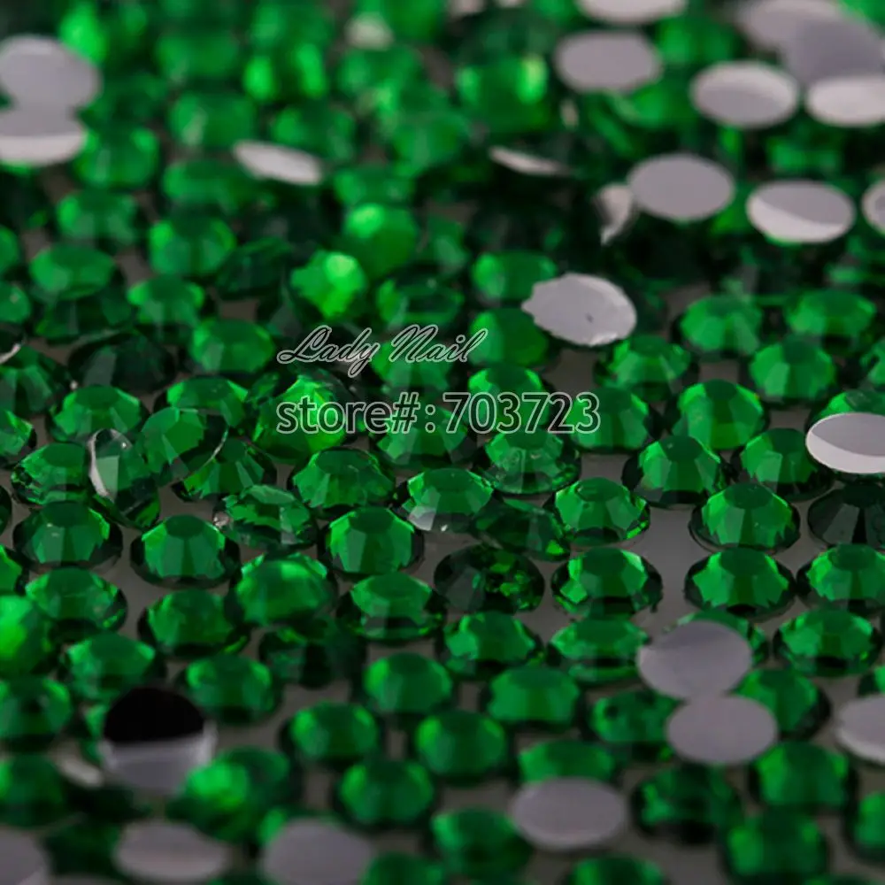 1000 Pcs 2mm - 6mm Mix Size Dark Green Emerald 14 Facets Resin Round ...