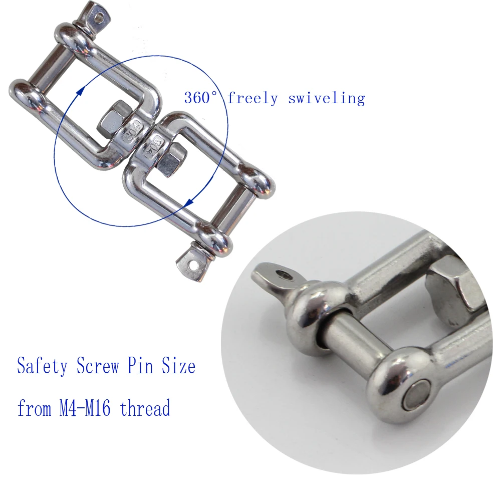 Shackles Material Handling Products 2Pcs Anchor Chain Swivel Jaw Double ...