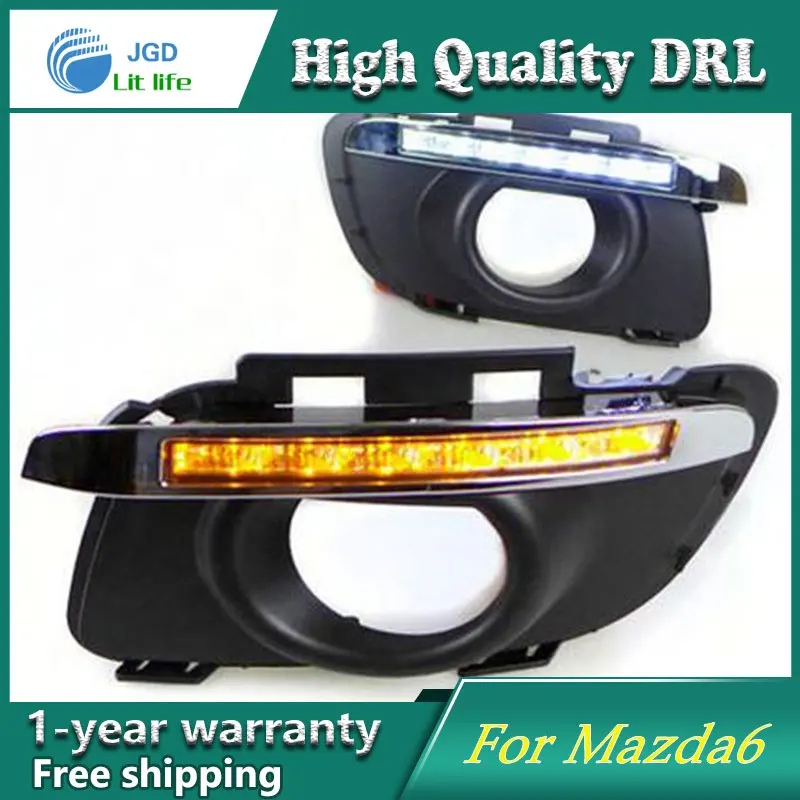 Free shipping !12V 6000k LED DRL Daytime running light case for Mazda ...