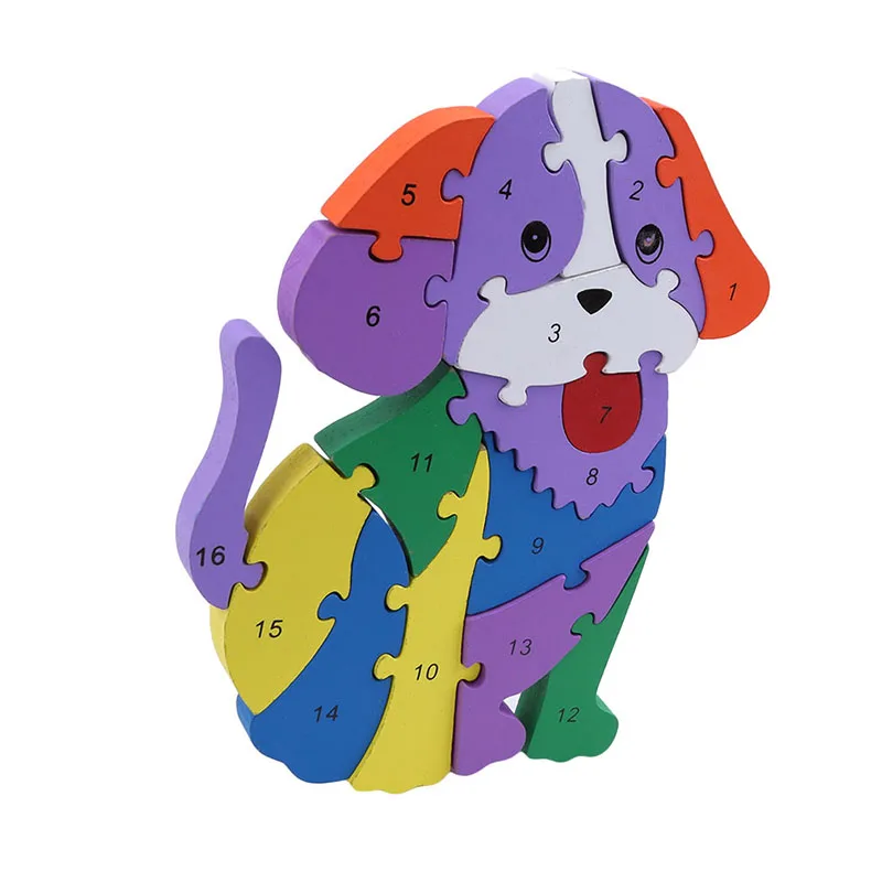 Pekingese Shape Puzzle Classic Cartoon Animal Puzzle Baby Gift Wood ...