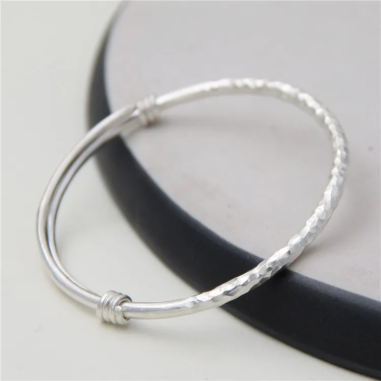 JINSE-S999-Thai-Silver-Antique-Silver-Simple-Wiring-Bracelet-Adjustable ...