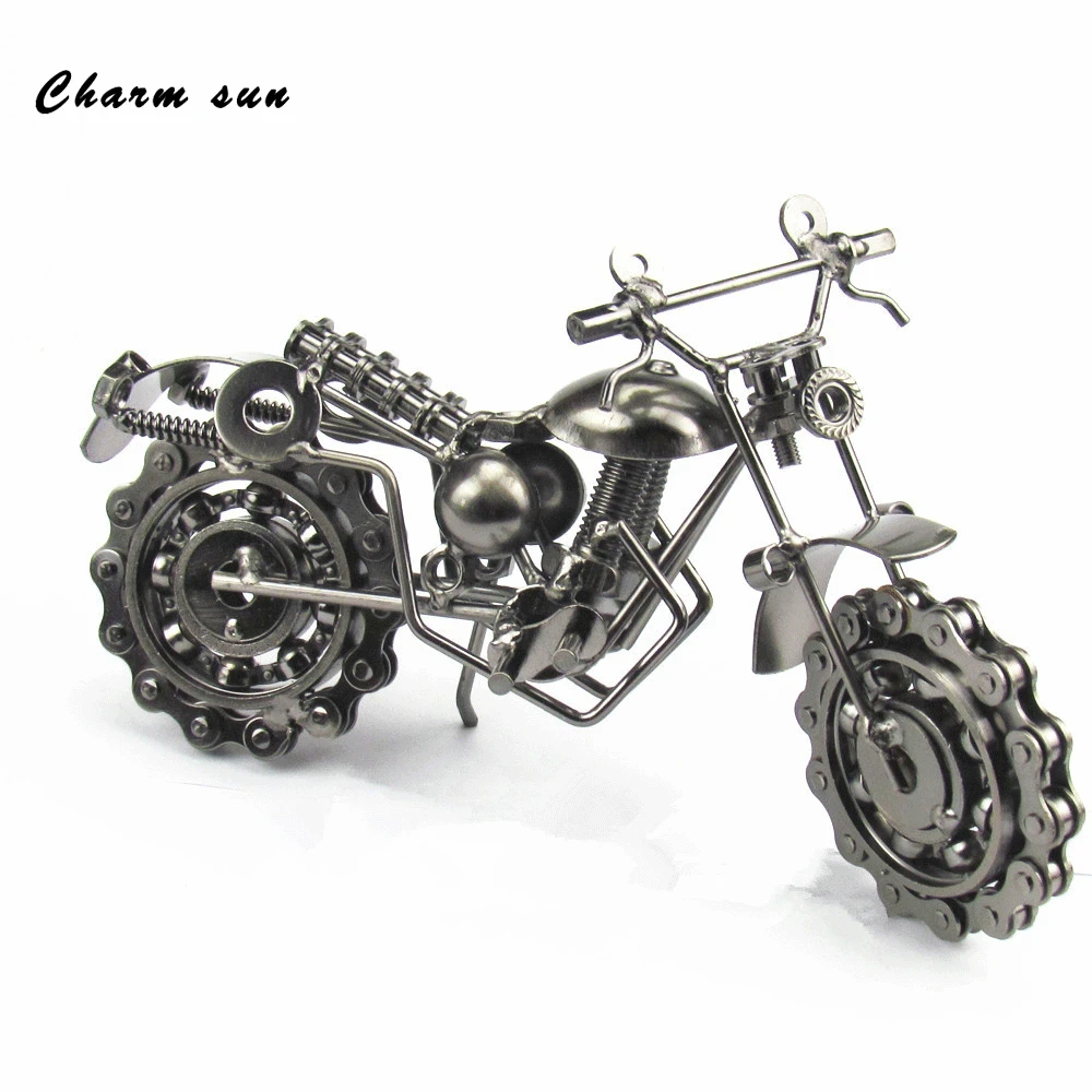 Retro motorcycle model Creative Iron craft Metal motorbike model ...