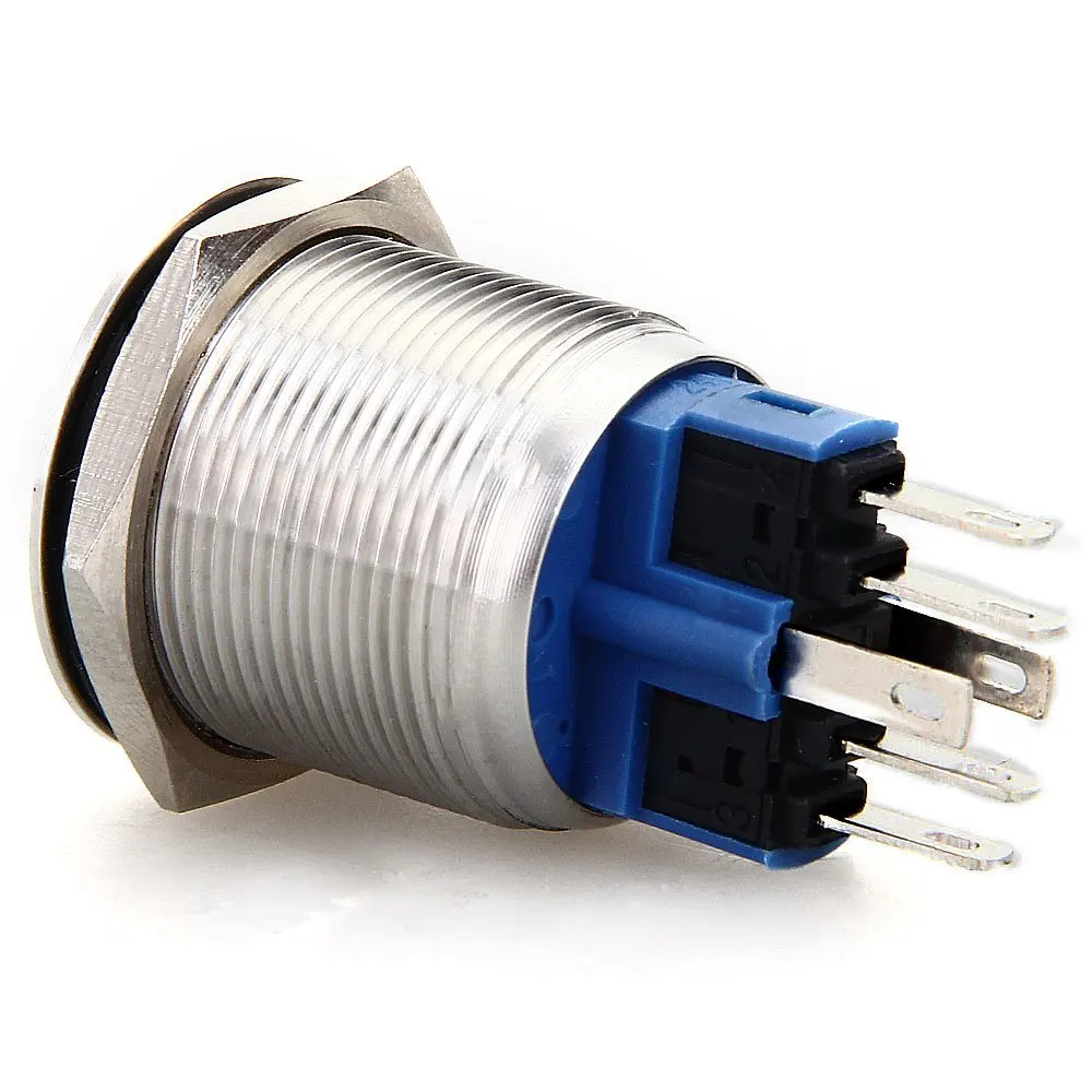 Promotion! 5A push button LED ring push button 22 mm stainless steel ...