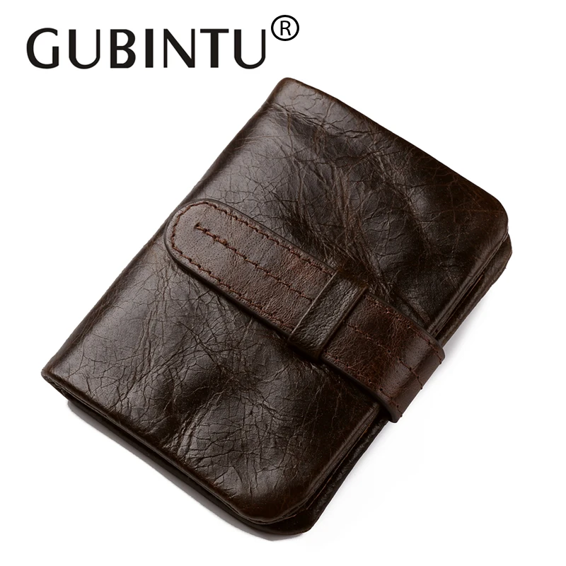 GUBINTU Wallet Men Wallets Cowhide Leather Wallet Men Purse Vintage ...
