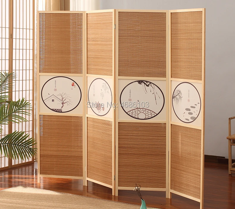 2022 Classical Japanese Wood Screens Wood Dividers Bamboo Folding Room ...