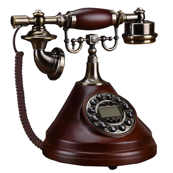 Téléphone fixe à bobine Antique en bois, téléphone fixe Vintage pour la ...