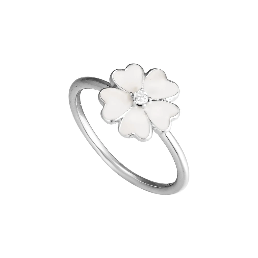 Primrose Rings 100% 925 Sterling Silver Jewelry With White Enamel ...