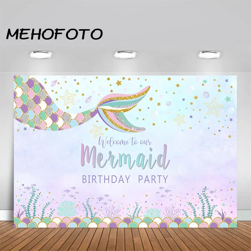 Mermaid-Backdrop-Mermaid-Birthday-Party-Photo-Background-for-Photo ...