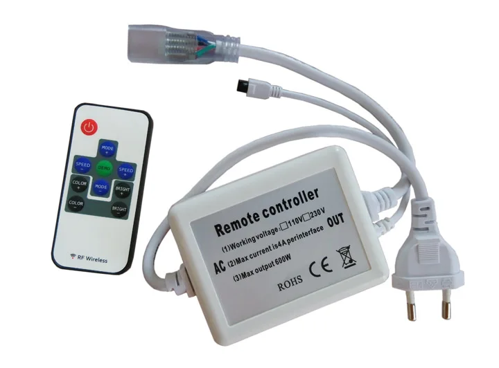 Controlador de led rgb para fita de led 50m, 10 modos de luz 6a 600w ...