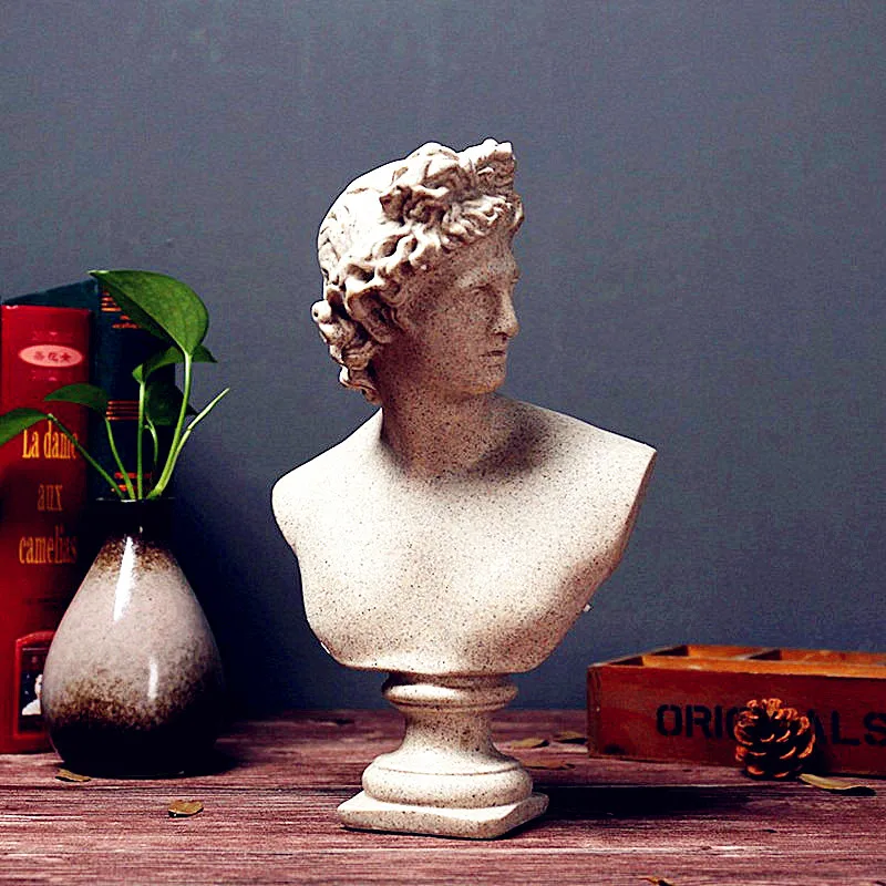 Apollo Head Portraits Bust Gypsum Greek Mythology Zeus Statue Home ...