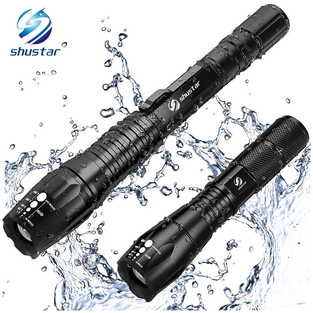 Super bright LED Tactical Flashlights Set With Water Resistant T6/L2 ...