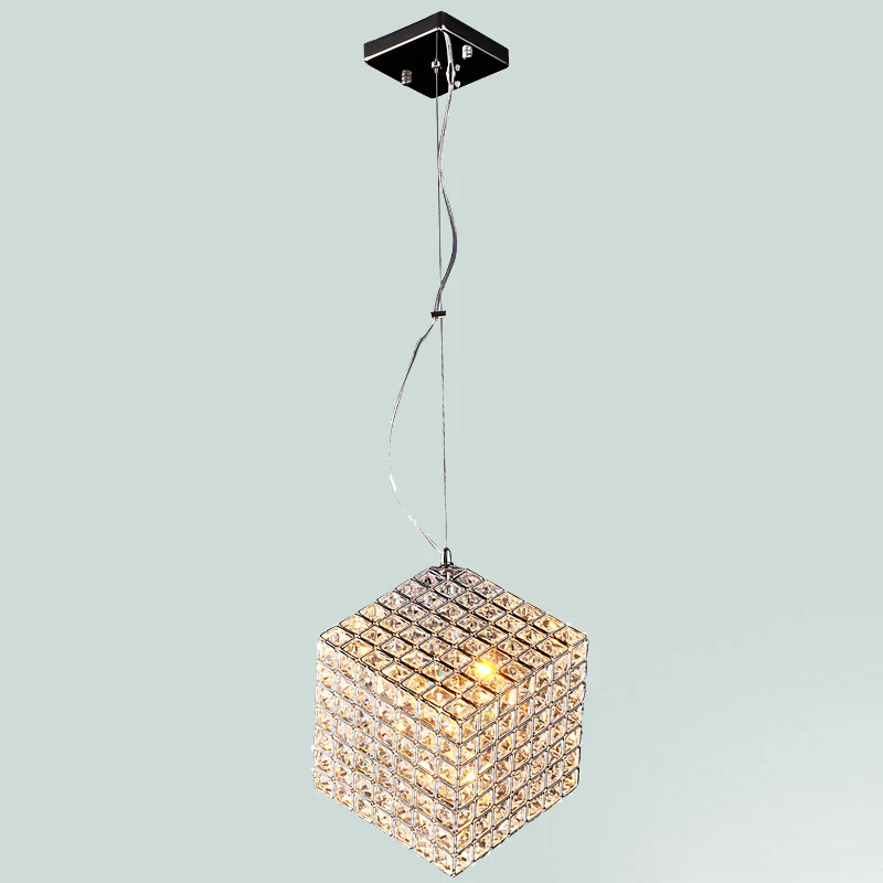 Modern cubic crystal pendant lamp cafe bar pendant lamp resteraunt ...
