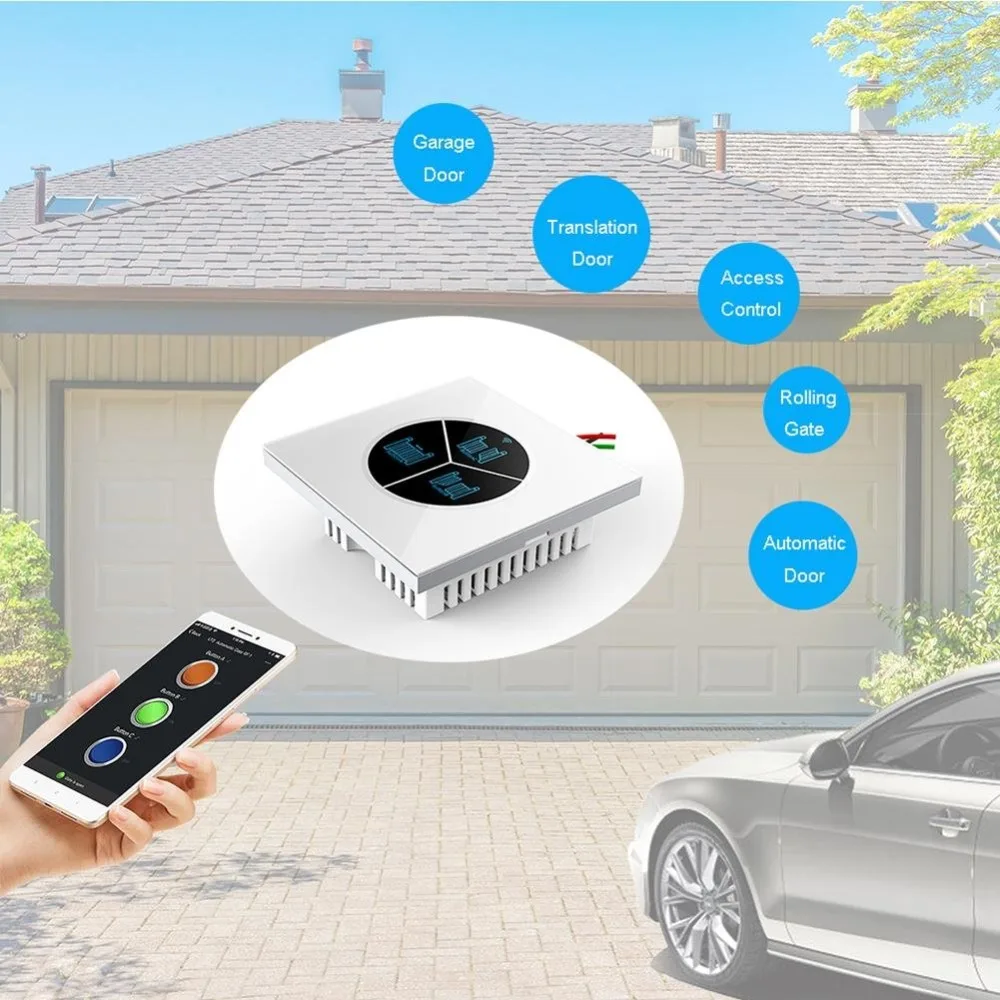 Wireless Garage Door Opener Remote WiFi Switch Controlled by Smartphone ...