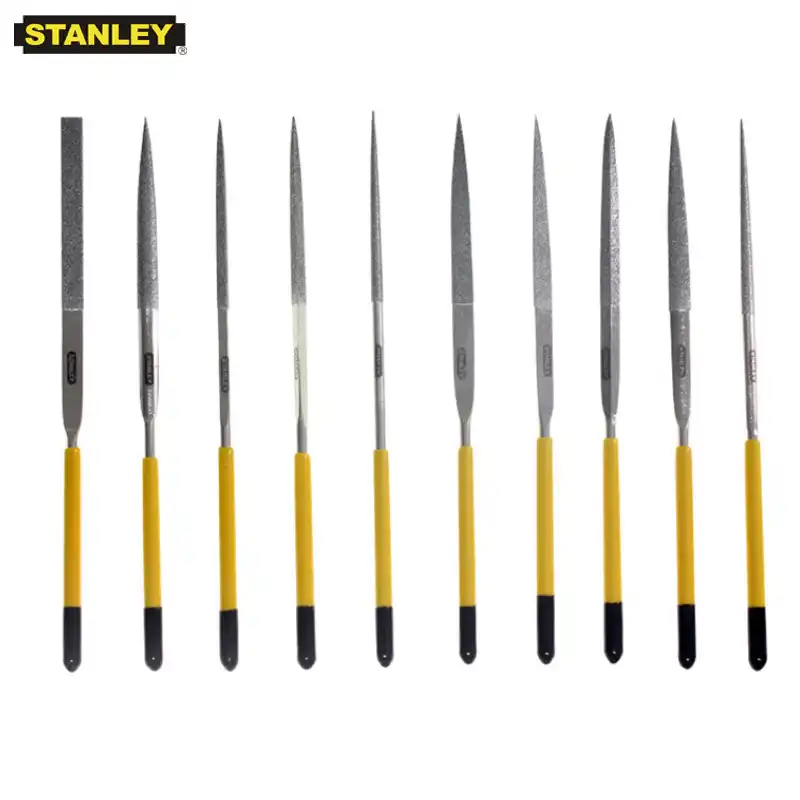 Stanley 8pc file set flat half round triangular files kit with pouch ...
