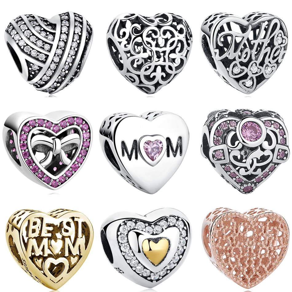 EVOJEW 18 Styles 100% Authentic 925 Sterling Silver Heart Shape Charm ...
