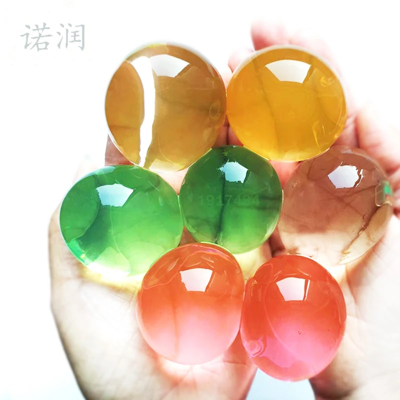 50pcs 30 50mm Pearl Shaped Soft Crystal Soil Grow Orbiz Jelly Ball ...