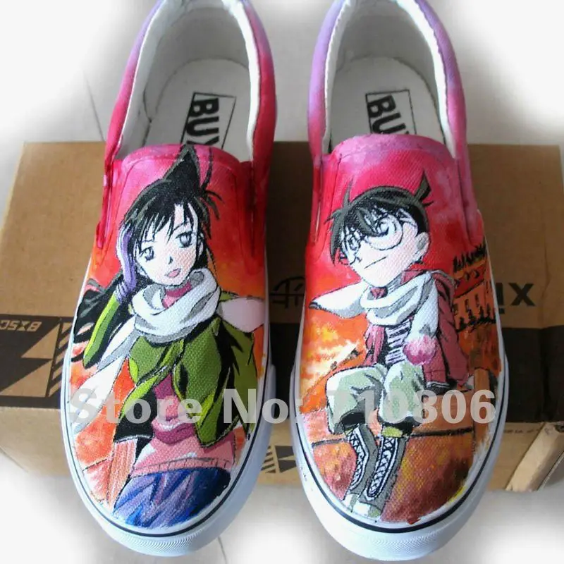 Detective Conan hand painted sneaker canvas shoes /woman/man shoes ...