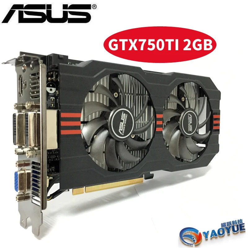 Placa de vídeo, asus GTX 750TI OC 2GB gtx750ti gtx 750ti 2g d5 ddr5 128 bit placa gráfica pci ...