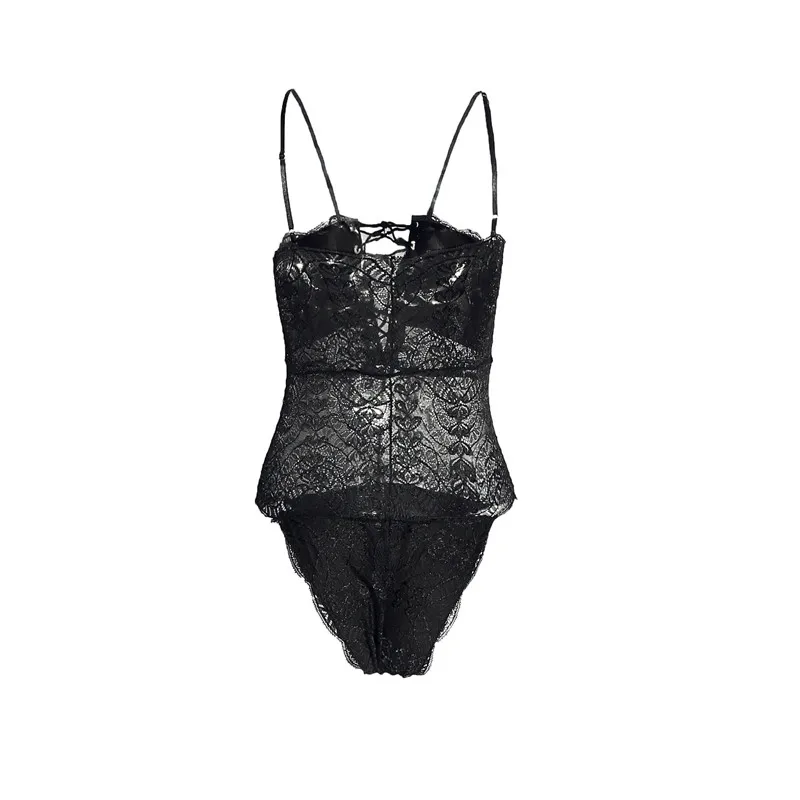 2019 Sexy Lace Hollow Out Chest Bodysuit Women Off Shoulder Bandage