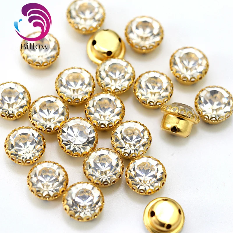 100pcs Pack Crystal Silver Base Sew On Rhinestones With Claw Flatback