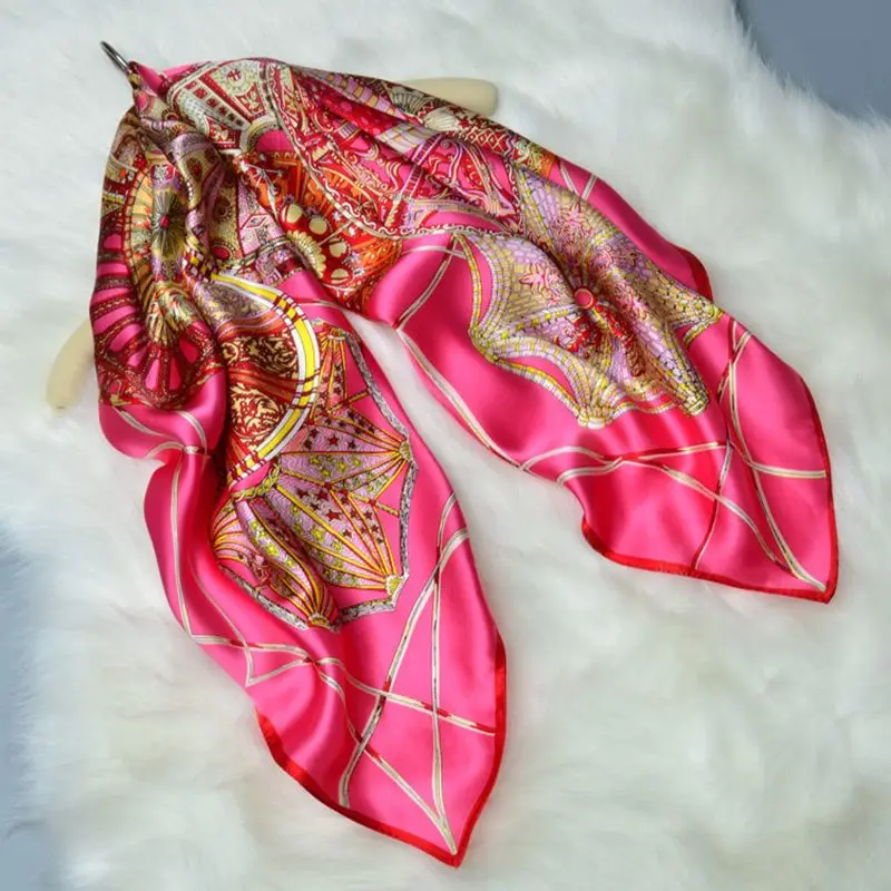 Hanscarf moda impresso bandana hijab xale lenço de seda quadrado ...